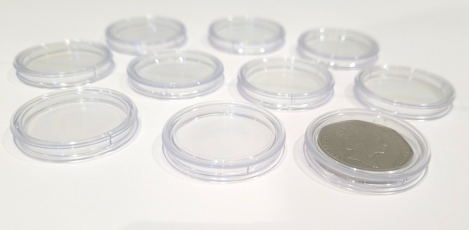 COIN CAPSULES - ALL SIZE from 14mm to 42mm Capsule - 10 30 50 100 each ...