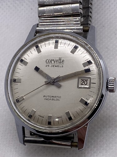 Vintage Corvette Men’s Watch, 25 Jewels, Automatic Incabloc , Working ...