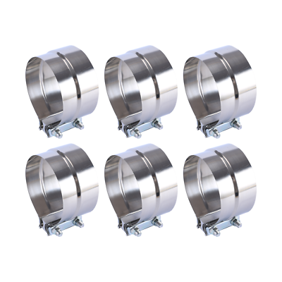 6Pcs 5" Stainless Exhaust Band Clamp Step Clamps for Catback Muffler ...
