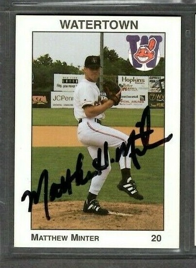Cablesystems of Watertown Indians #20 Matthew Minter Card signed ...