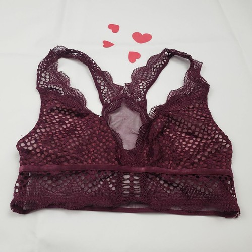 Victoria's Secret V Sexy Black Orchid Fishnet Lace Bralette Bra Small ...