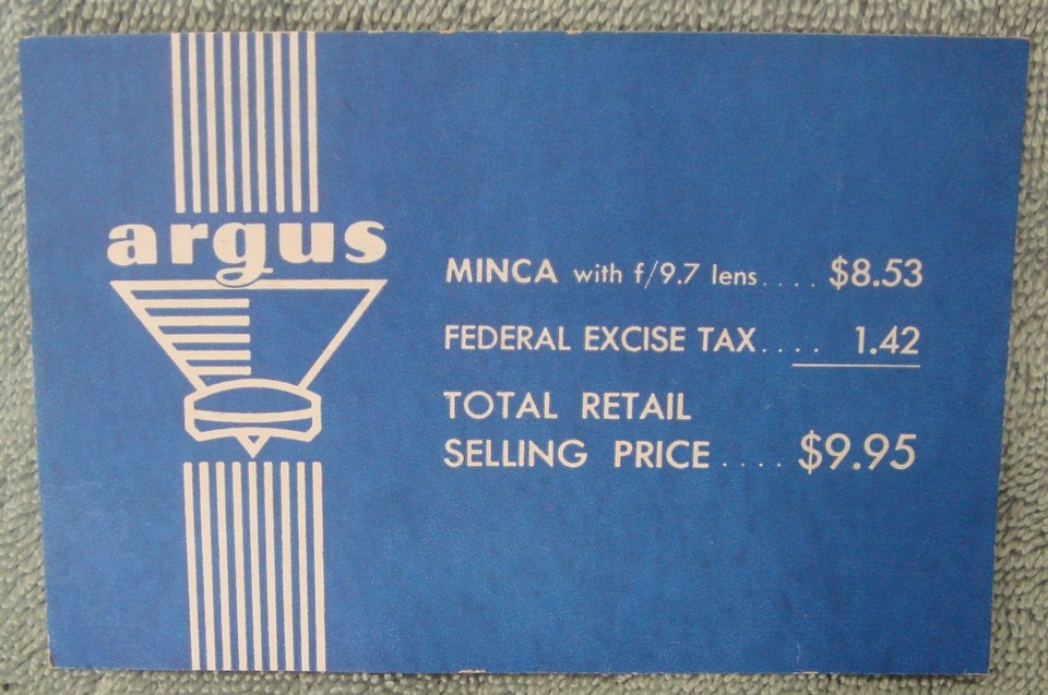 Argus Minica 28 Camera 1/2 Frame 828 Film. Box, Price Card, Instruction ...