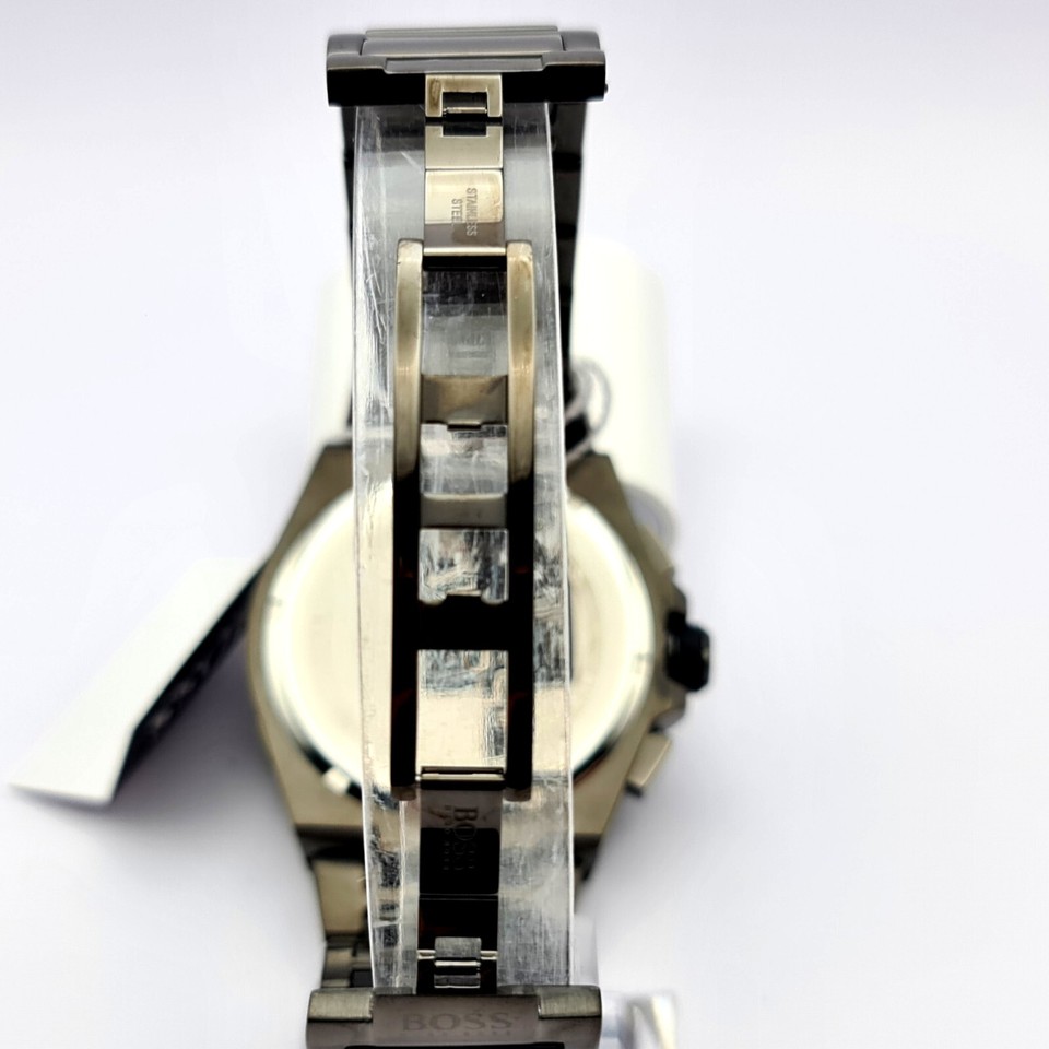 NEW BOSS SUPERNOVA 1513361 STAINLESS STEEL GREY & RED MENS WATCH | eBay