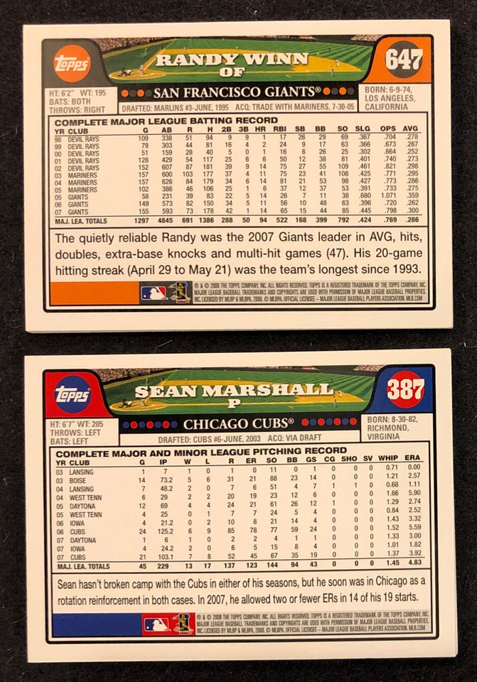 2008 Topps Baseball Cards Singles You Pick | eBay