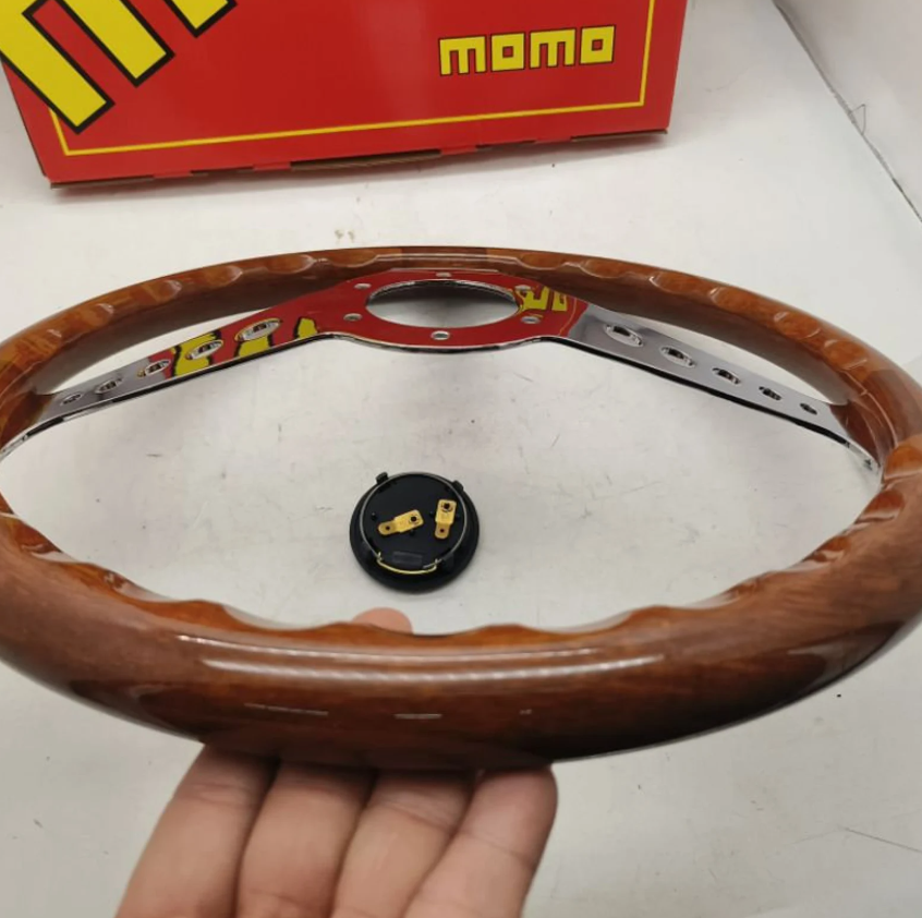 New Set MOMO California Wood Steering Wheel Heritage 360mm Chrome ...