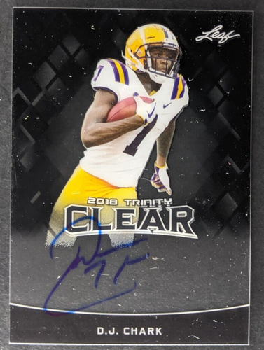 DJ Chark 2018 Leaf Trinity Clear Auto CA-DJC Football Card Autograph ...