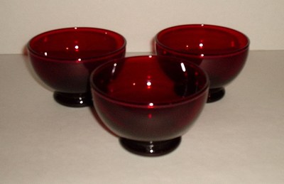 ANCHOR HOCKING BALTIC ROYAL RUBY LOW SHERBETS. | eBay