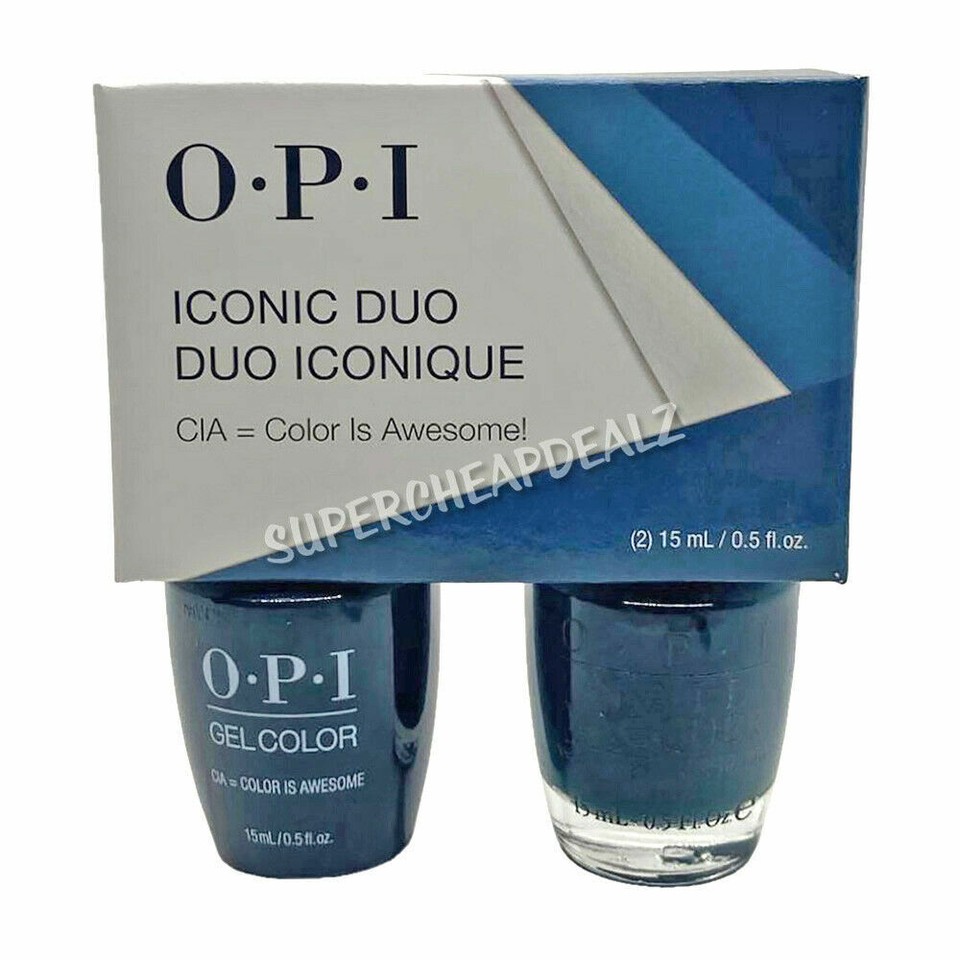 OPI ICONIC Matching DUO Set GelColor & Nail Lacquer Polish 0.5 oz ...