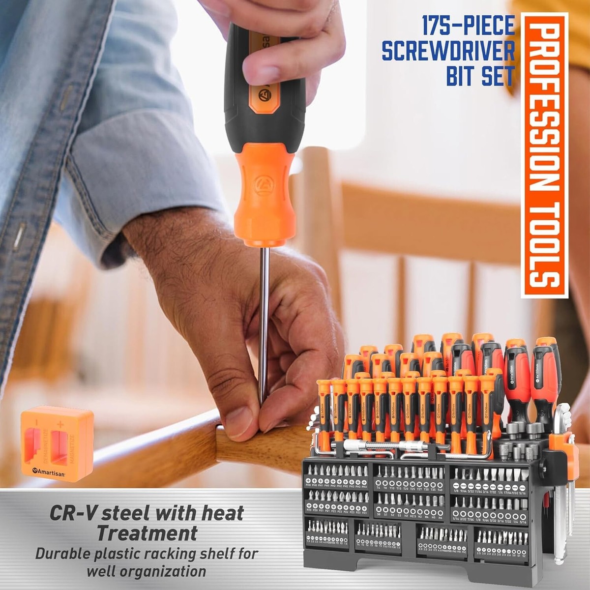 Hart Tool Set 145-Piece Magnetic Screwdriver Set With Rack - Precision ...