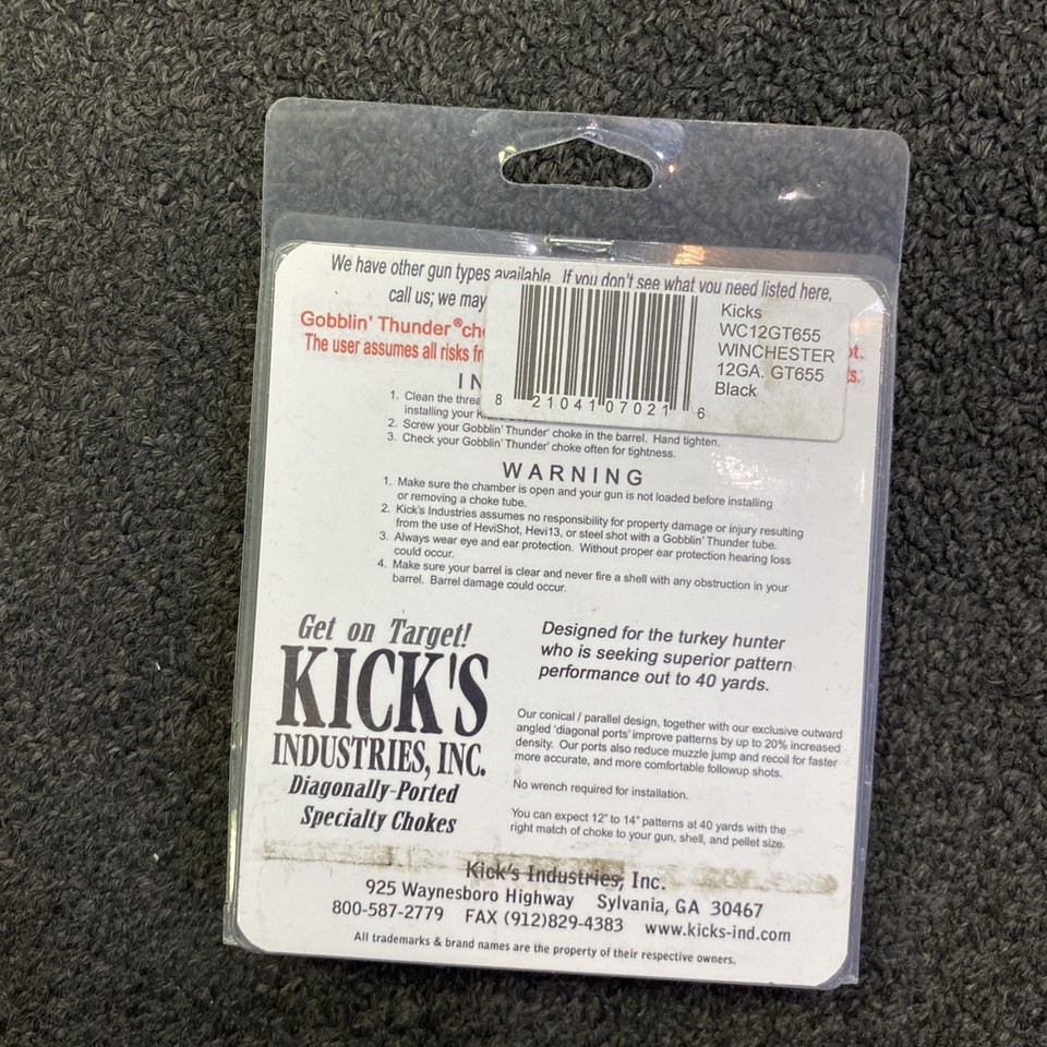 KICK'S GOBBLIN THUNDER CHOKE TUBE FITS BROWNING INVECTOR/ WINCHESTER ...