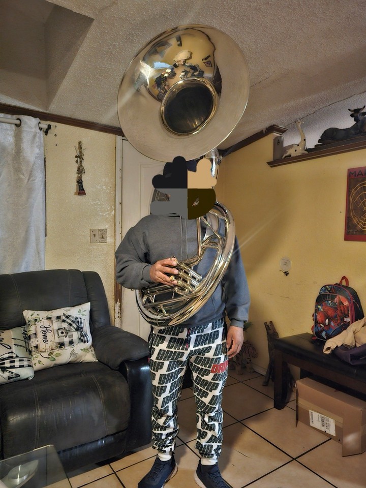 SOUSAPHONE 25" BELL SIZE PURE BRASS METAL IN CHROME POLISH+ CASE+ FREE ...