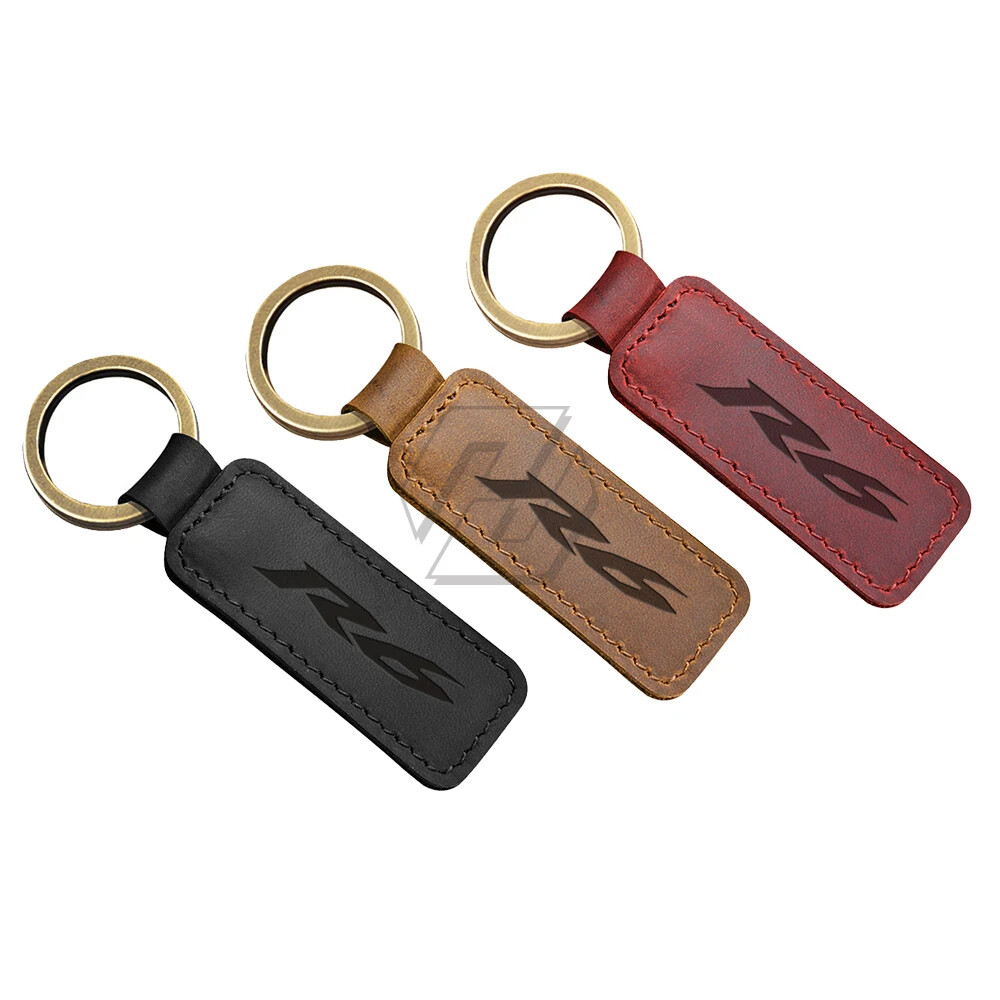 Motorcycle cowhide logo keychain keyring lanyard For Yamaha YZF-R6 R6 ...
