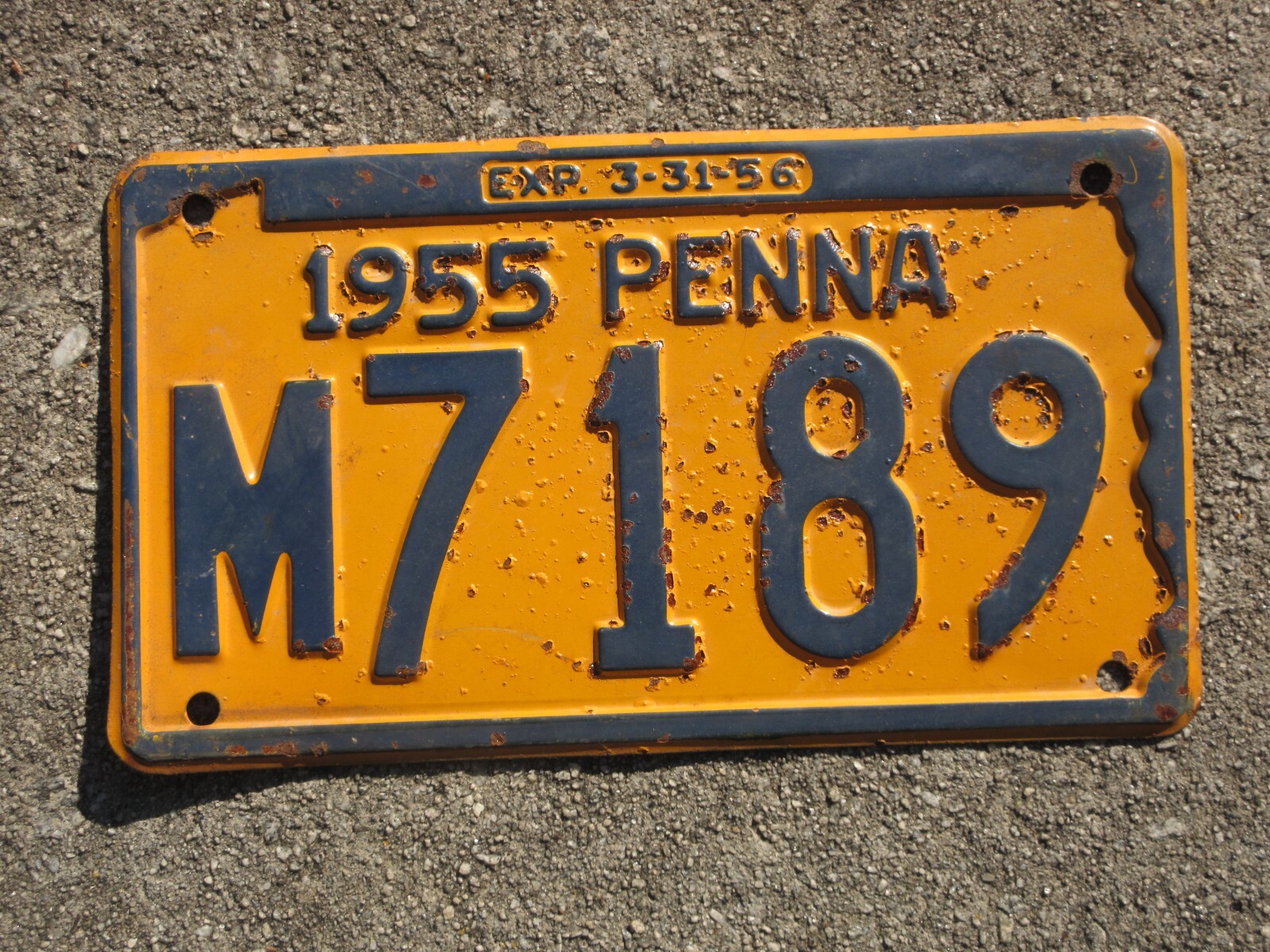 1955 Pennsylvania License Plate State Shape PA Penna Car Tag - (Pick ...