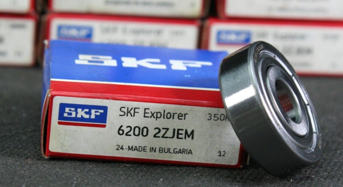One (1) SKF 6200 2ZJEM Deep Groove Bearing 10 MM ID 6200 2Z/C3GJN ...