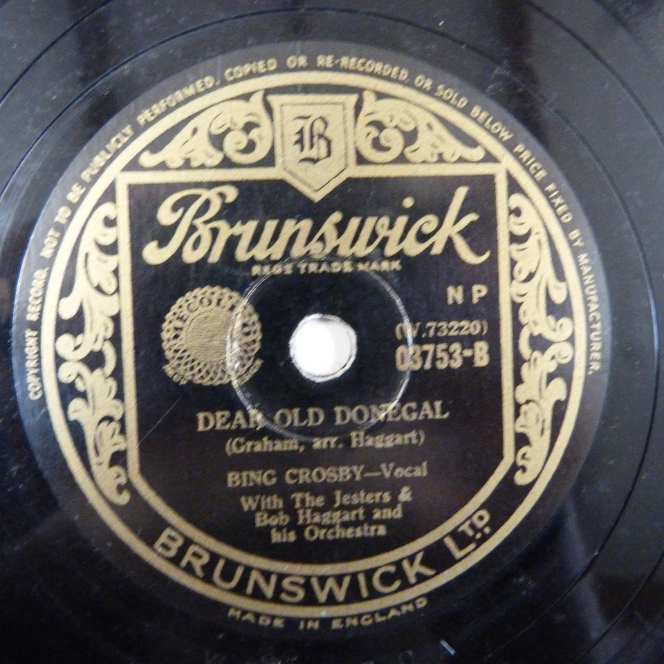 78rpm BING CROSBY mcnamara's band / dear old donegal BRUNSWICK 03753 | eBay