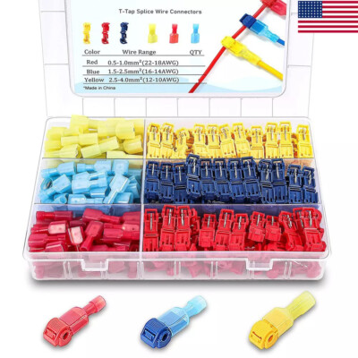 240/60pcs T-Taps Wire Connectors Quick Splice Terminals Insulated Crimp ...