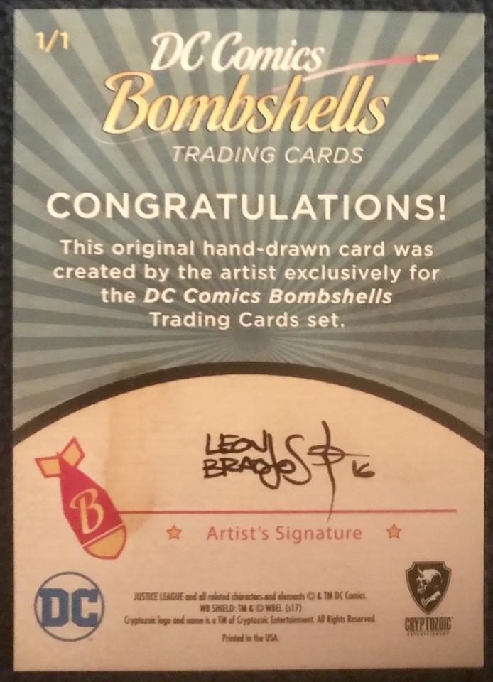 Cryptozoic DC Comics Bombshells Sketch Card Star Girl by Leon Braojos ...