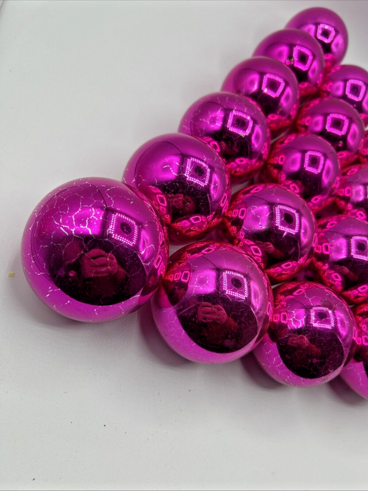 Vtg Christmas Poland Pink Mercury Glass Lot of 20 Ornaments! | eBay