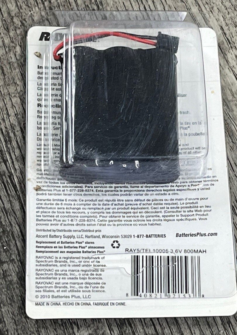 Cordless Phone Rayovac Battery Ray5 3.6v 800mah NiCd for sale online | eBay