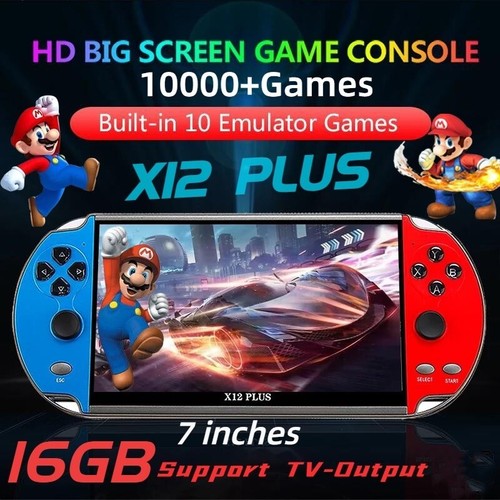 X12 Plus Handheld Game Console 7-Inch Big Screen PSP Nostalgic Game ...