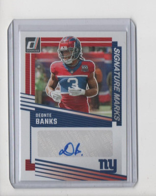 Deonte Banks 2025 Panini Donruss Signature Marks Auto #SM-DBS Giants ...