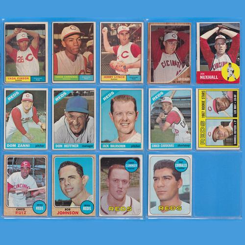 1960's Cincinnati Reds Lot (14 cards, VG-EX) Vintage Topps Baseball ...