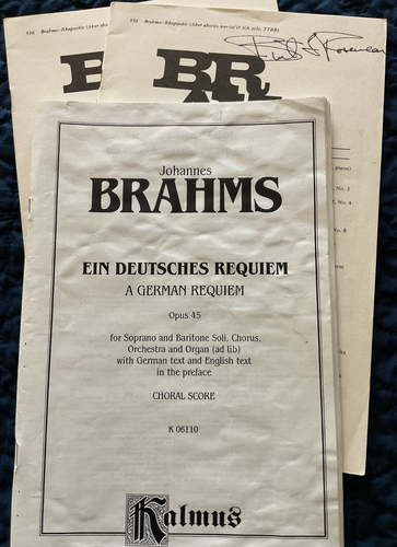 Brahms Lot of 3 Sheet Music Rhapsodie TTBB 2 Copies & German Requiem Op ...