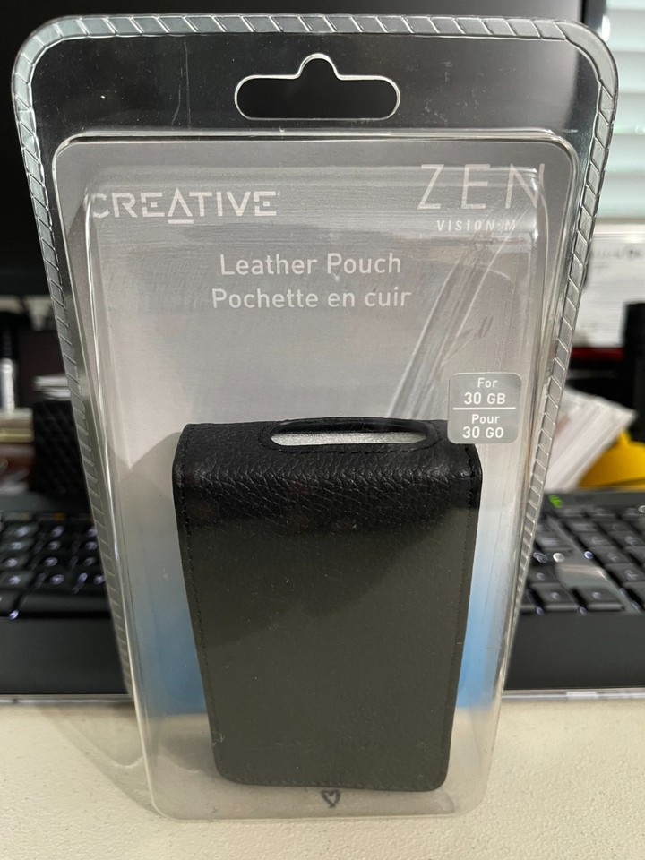 Creative Zen Vision M MP3 Player Leather Pouch Sleeve Case & Lanyard ...