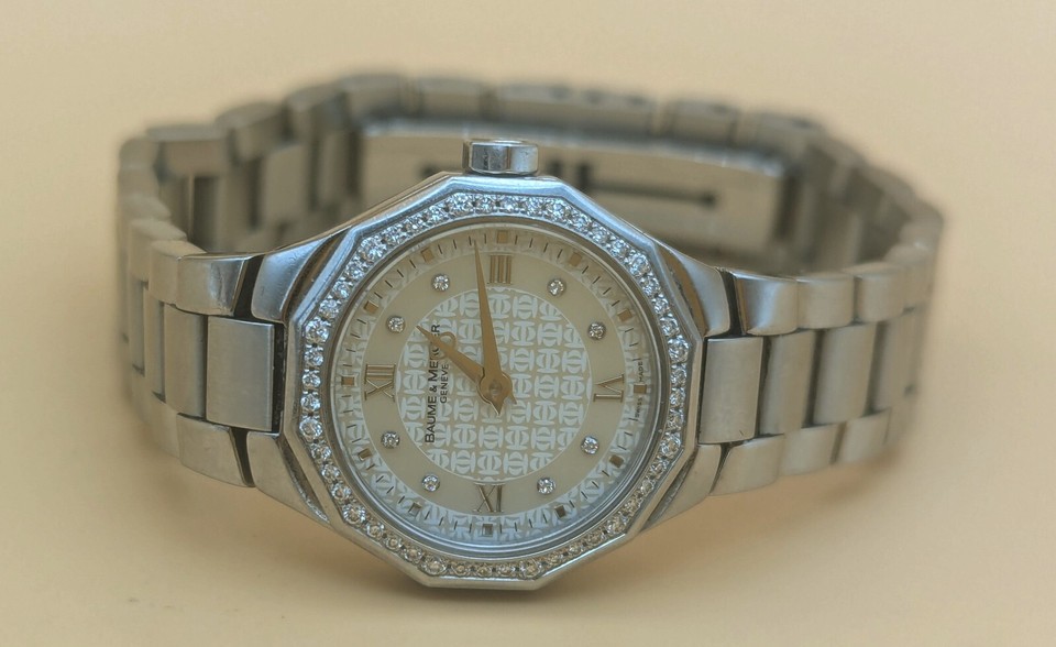 Baume & Mercier Rivera 8P diamond White Shell Dial Quartz Ladies ...