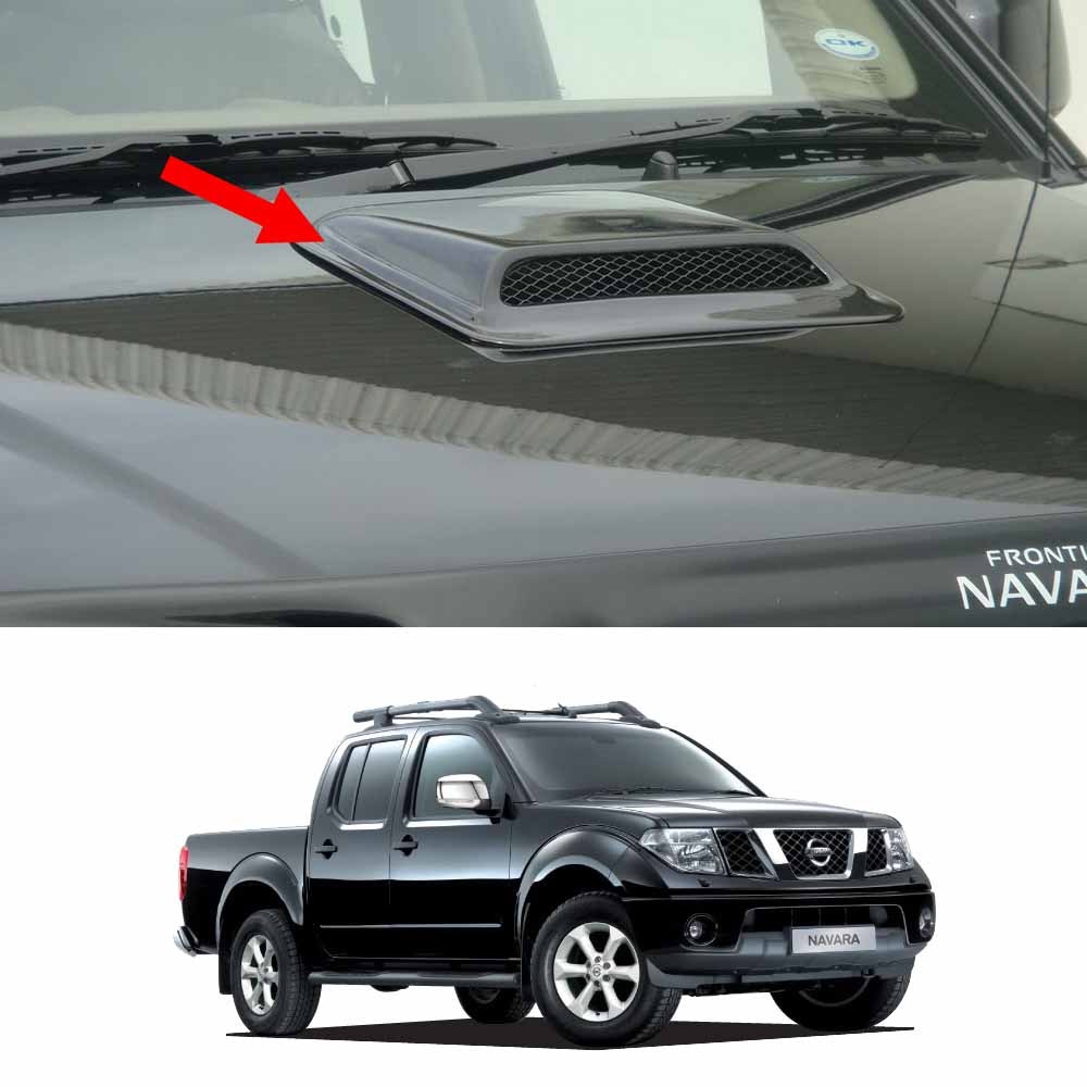 Bonnet Hood Scoop Vent Cover Trim Black For Nissan Navara D40 2006 2014 ...
