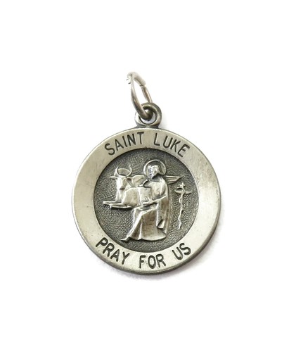 Sterling Silver 0.925 Saint St Luke Medal Necklace Pendant Charm | eBay