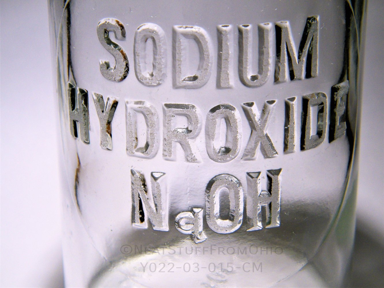 LABORATORY BOTTLE, SODIUM HYDROXIDE, 250mL, RAISED LETTERING, WHEATON ...