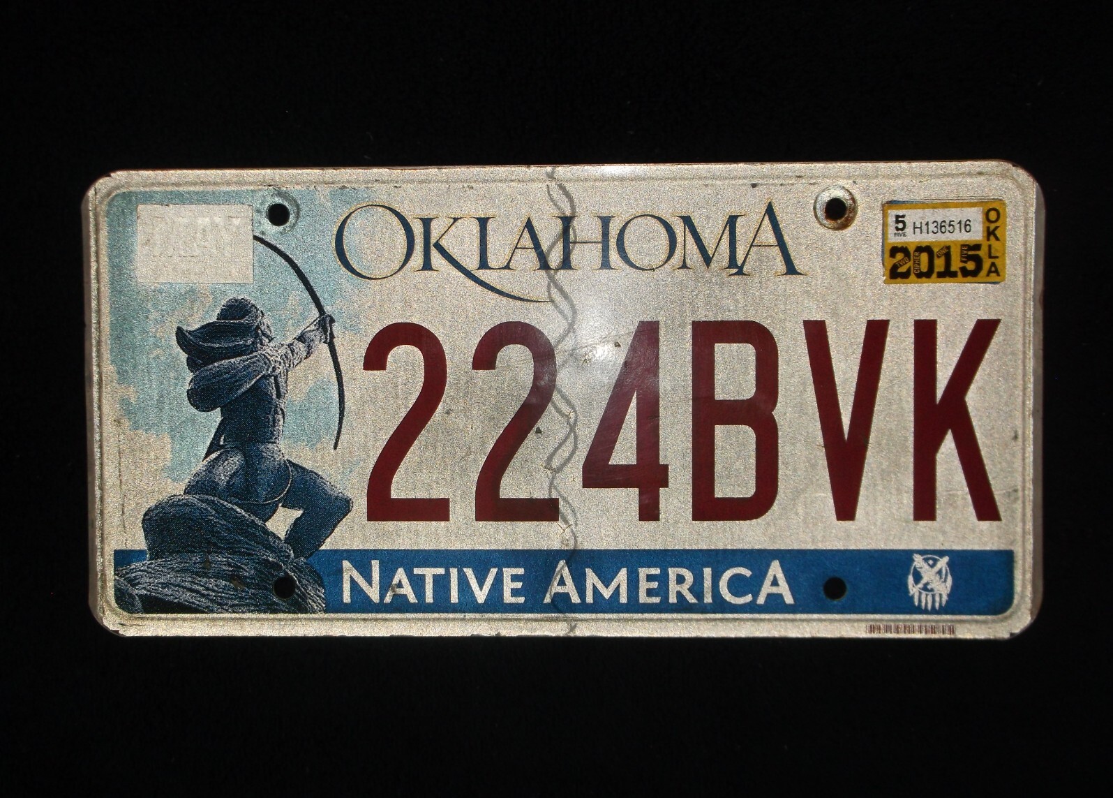 2015 Oklahoma Native America License Plate 224BVK | eBay