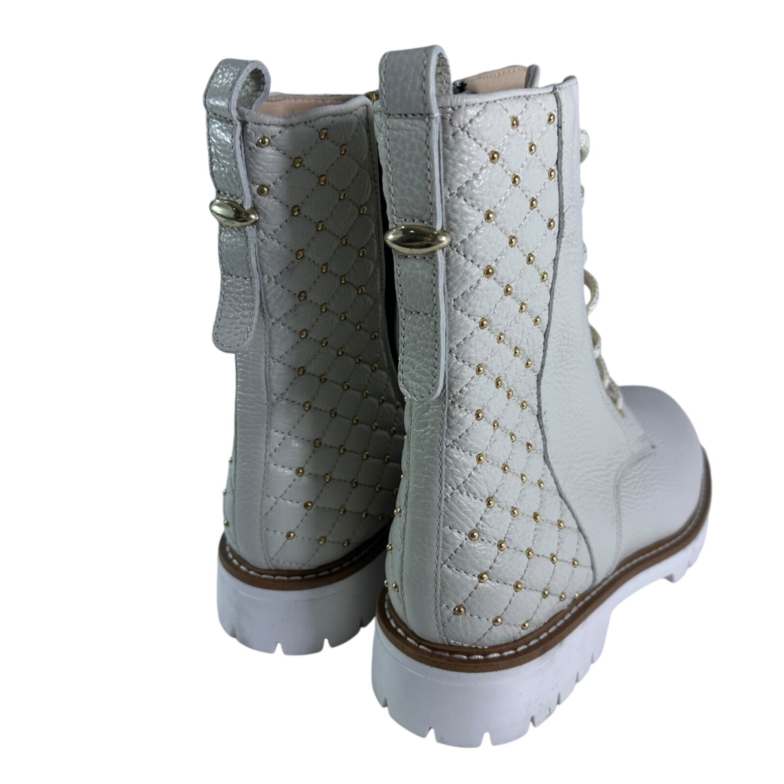 Women RON WHITE fearn snow ankle soft tumbled leather boots studded 41 ...