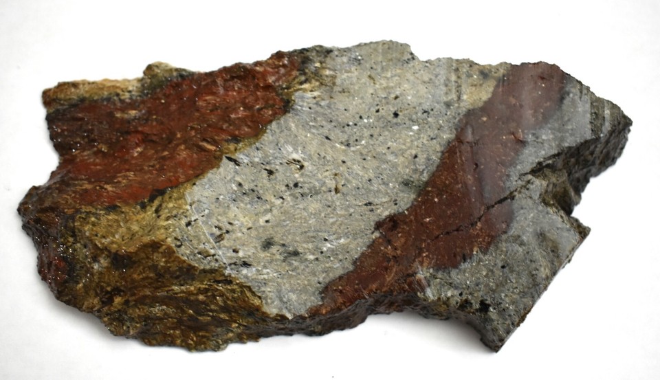 Red Cinnabar, Silvery Stone Phyllite 1800s Ore Knob Copper Mine North ...