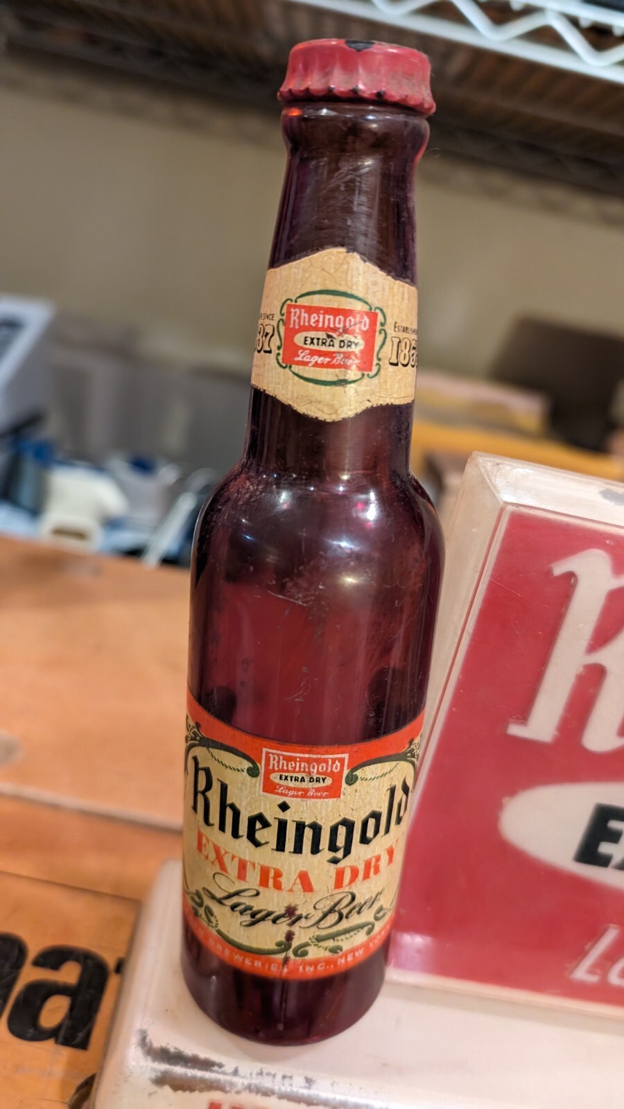 Rheingold Extra Dry Lager Beer Counter Top 1950's In Bottles On Tap In ...