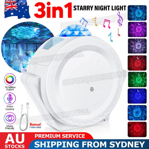 LED Galaxy Starry Night Light Projector Ocean Star Sky Party Baby Kids ...