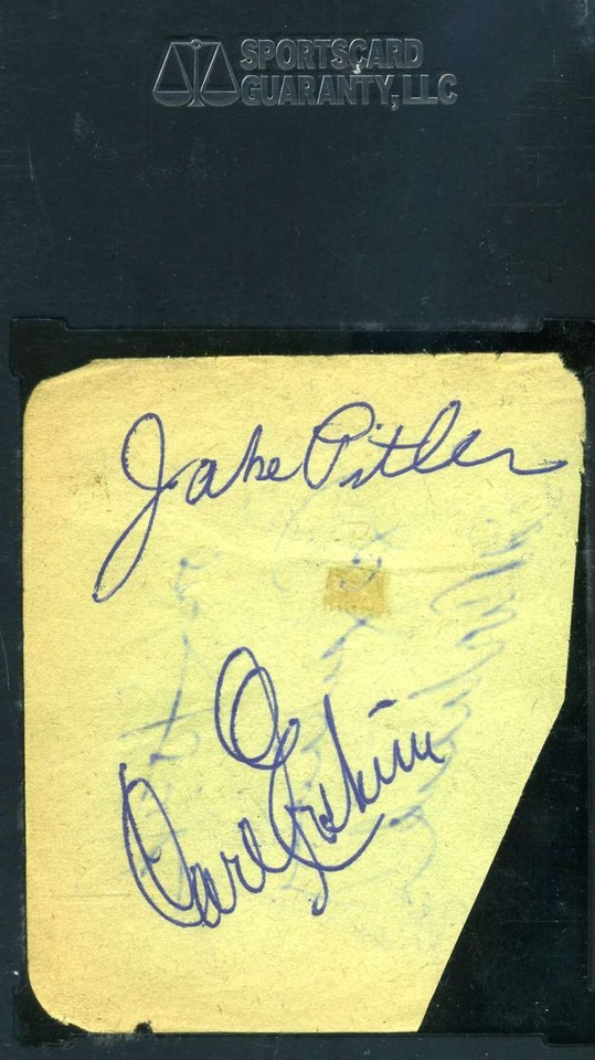 Doak Hoak Jake Pitler Etc Sgc Autograph Album Page Authentic Hand ...
