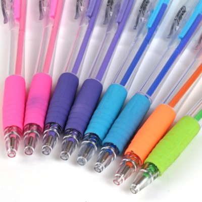 8x PASTEL COLOURED BALL POINT PENS Soft Bright Colouring Drawing Biros ...