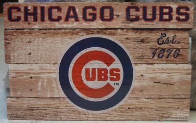 CHICAGO CUBS EST 1876 WOOD FENCE SIGN 19"X30'' NEW WINCRAFT 🐻 | eBay