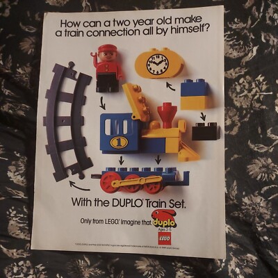 1989 print ad-Can a 2 year old make a train connection-Duplo Train Set ...
