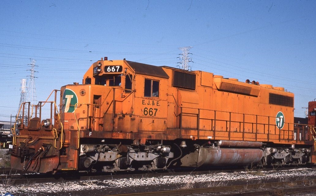 EJ&E Railroad Train Locomotive 667 GARY IN Original 2000 Photo Slide | eBay