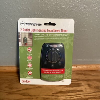 Westinghouse 2-Outlet Light Sensing Countdown TIMER Outdoor NEW | eBay