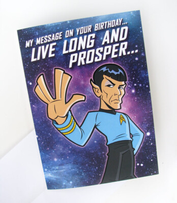 Spock Birthday Card Star Trek Premium 5" x 7" Funny SciFi TV Greeting ...