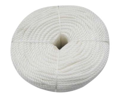 8mm X 100M Nylon Rope - White 3 Strand - 1525KG Breaking Strain | eBay ...