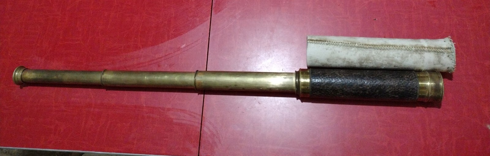 Antique French 30" Brass Nautical Military Spyglass 3 Draw Telescope ...