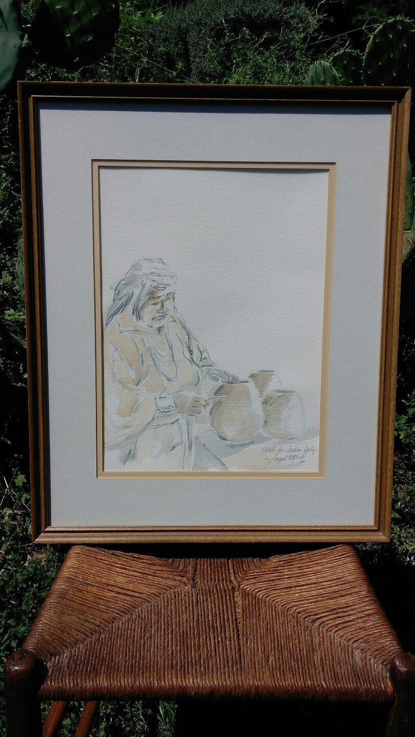 J. Royal (Jim) Telford Original Watercolor Painting "Sketch for Indian ...