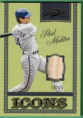 2016 PANINI /25 Game Used PRIME CUTS PAUL MOLITOR BAT ICONS BREWERS | eBay