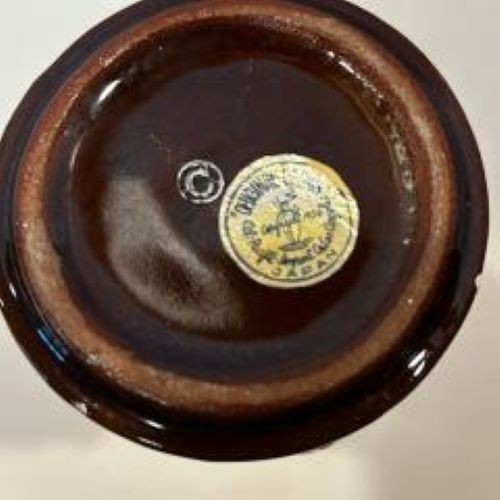 1954 Vase Cal-Pacific Import Co. Rooster Glazed Pottery Hand Painted ...
