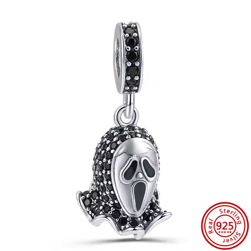 Halloween Scream Mask Charm Bead Dangle 925 Sterling Silver | eBay UK